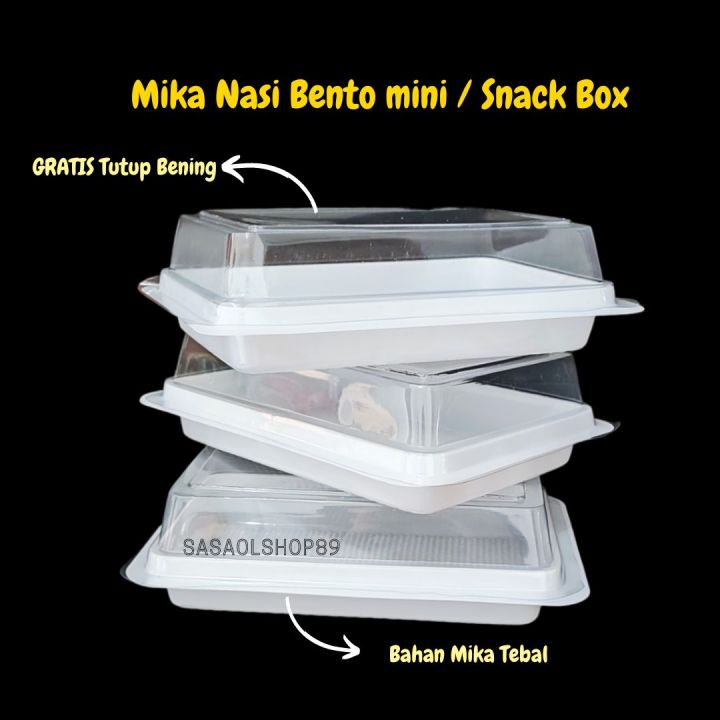 Mika snack box putih 10PCS mika kue mangkok Mika nasi bento | Lazada ...