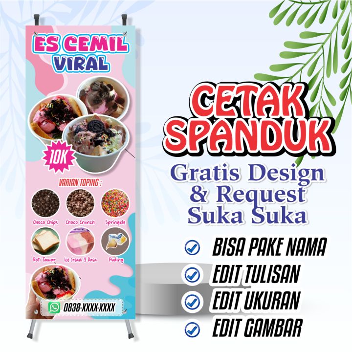 Spanduk / Banner ES CEMIL VIRAL 60x160 Bebas Design | Lazada Indonesia