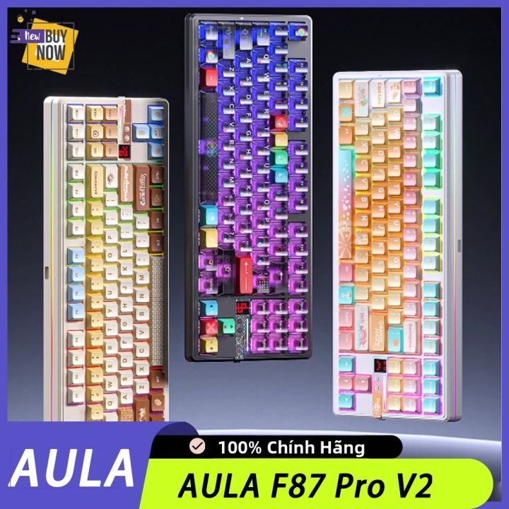 Bàn Phím Cơ Không Dây AULA F87 Pro V2, Pin 12000mAh, Thời Lượng Pin Dài ...