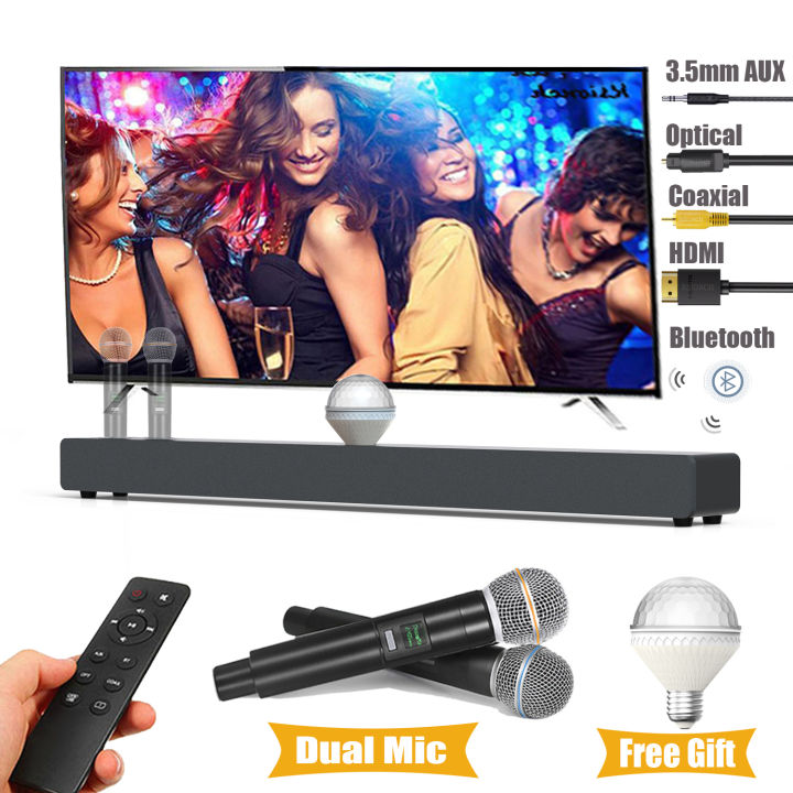 Rsionch sound bar karaoke bluetooth speaker with wireless microphone ...