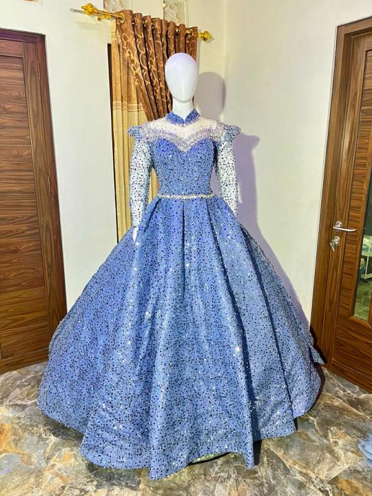 gaun pengantin model barbie siquin warna denim | Lazada Indonesia