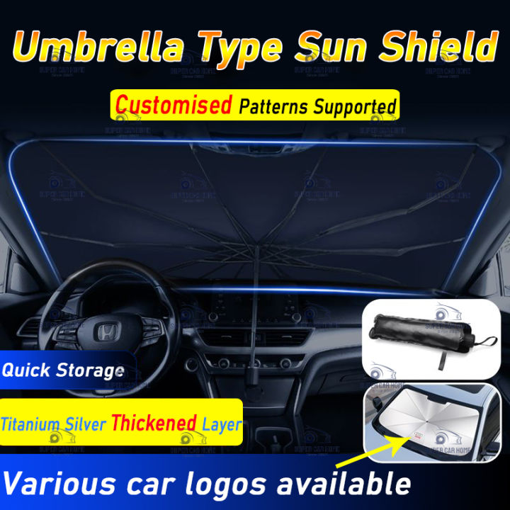 [Customized Patterns Available] Foldable Car Sunshade Umbrella Type ...