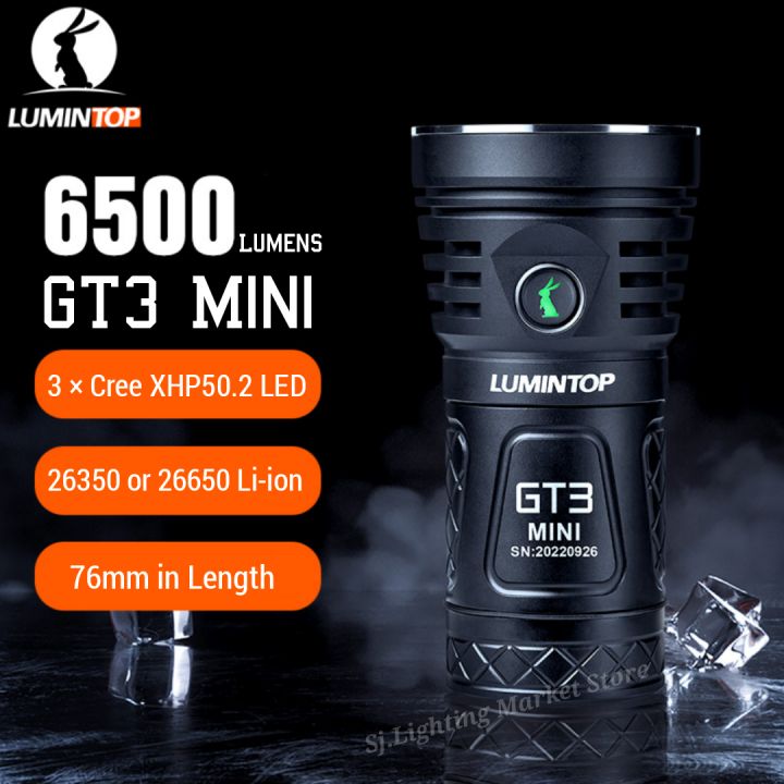 Lumintop GT3 Mini 3*XHP50.2 LED Powerful Output Strong Flashlight 6500 ...