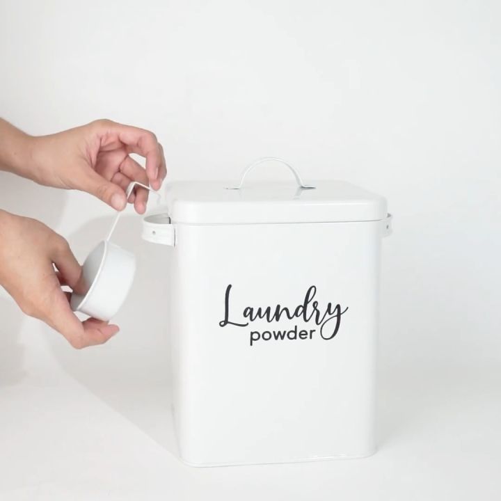AYOUSIN Metal Laundry Powder Container in 5 Liters With Scoop in Modern ...