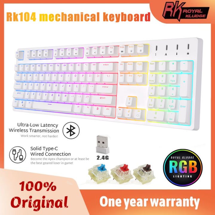RK104 Royal Kludge Tri-mode Mechanical Keyboard 104 Key 100% RGB ...