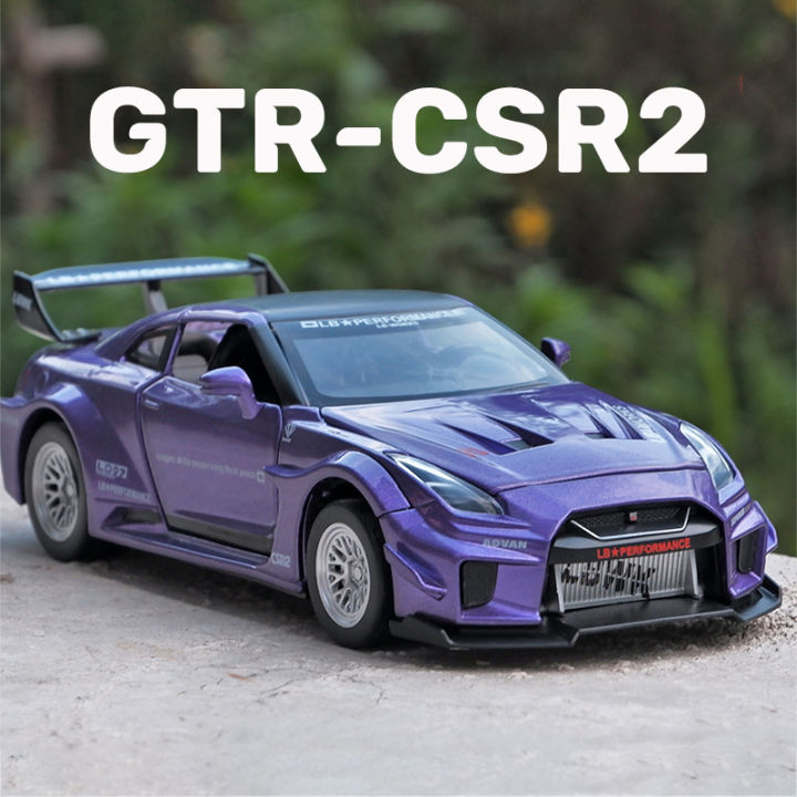 1:32 Scale Nissan GTR CSR2 Alloy Car Model Diecast Car Sound Light Car ...