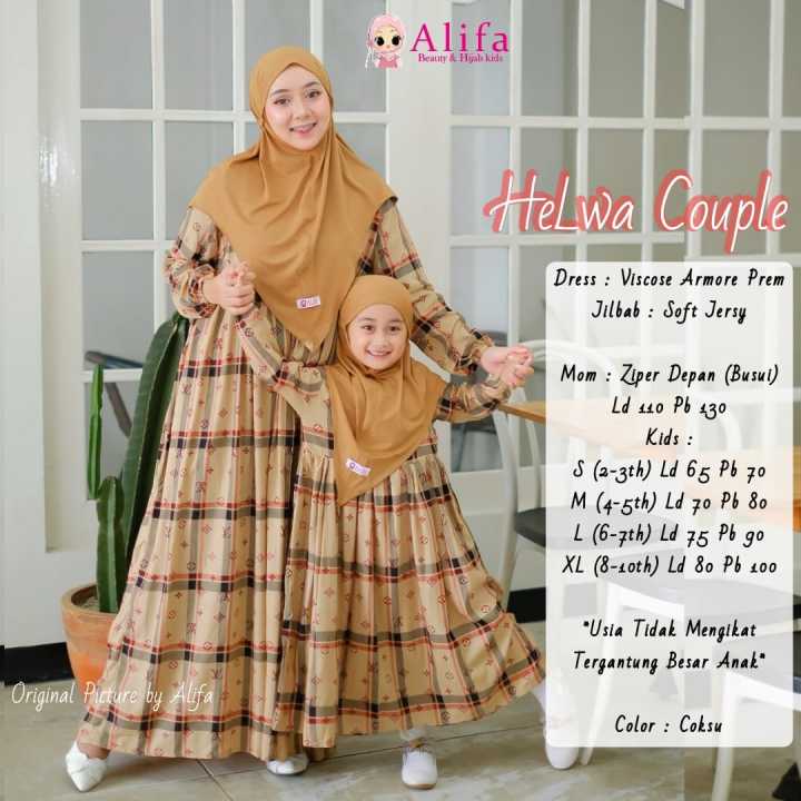 Dress couple mom and kids Helwa Couple anak dan Ibu by Alifa kids ...