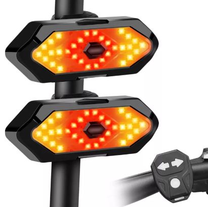 Bike Turn Signals Remote Control Bicycle Direction Indicator MTB LED ...