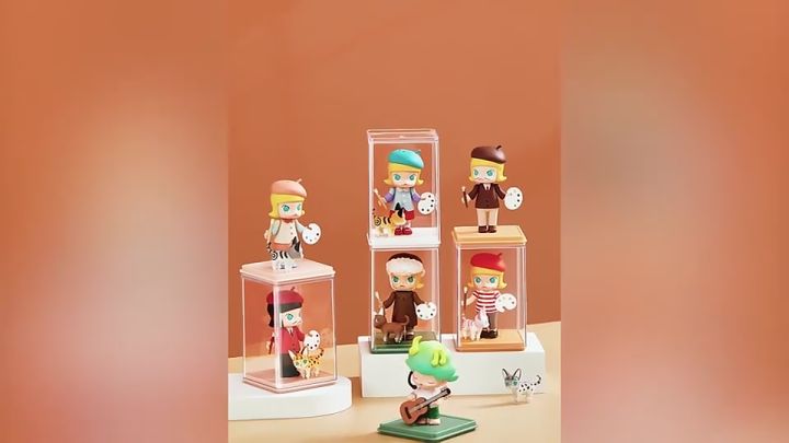 6PCS Set POP MART Acrylic Display Case Cute Mini Storage Box Doll ...