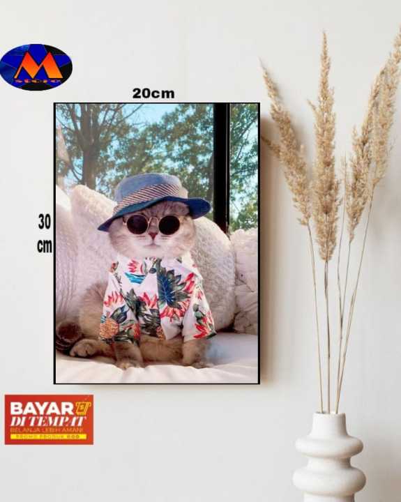 HIASAN DINDING GAMBAR KUCING/POSTER KAYU TEMA KUCING/HIASAN DINDING ...