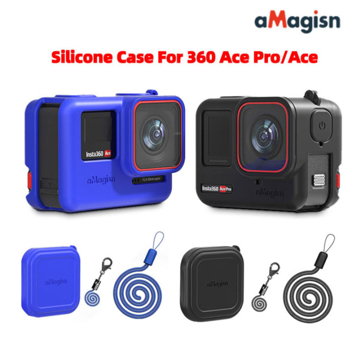 aMagisn Silicone Case For 360 Ace / Ace Pro Action Camera Lens Cap Anti ...