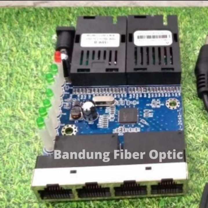 Ethernet Fiber Optic Switch Media Converter 2 SC 4 RJ45 - side HTB 3100 ...