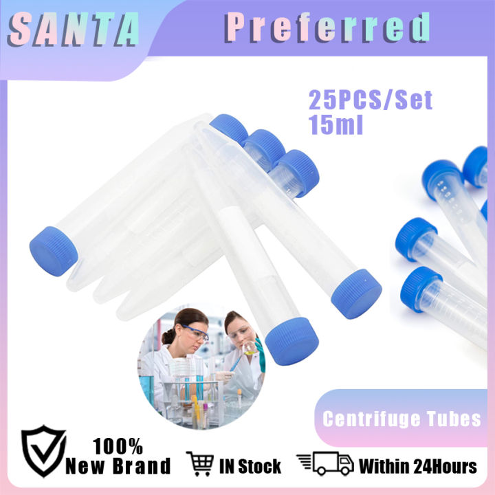 25Pcs/set 15ml Conical Centrifuge Tubes Liquid Storage Experiment Tubes ...