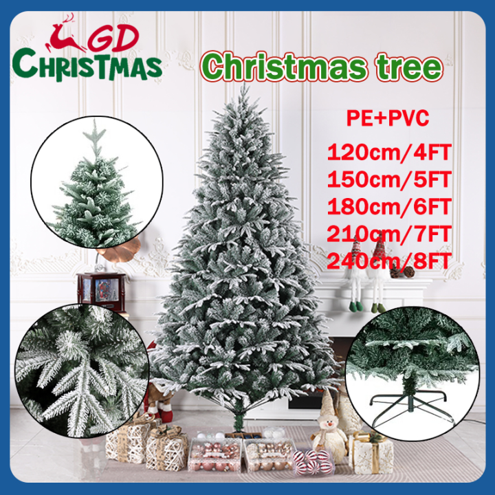 GD Christmas 2024 new xmas tree PE&PVC Flocking Less Snow Artificial ...