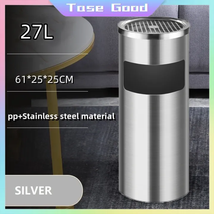 Tase Good Stainless Ashtray Round Trash Bin with Bucket Inside Waste ...