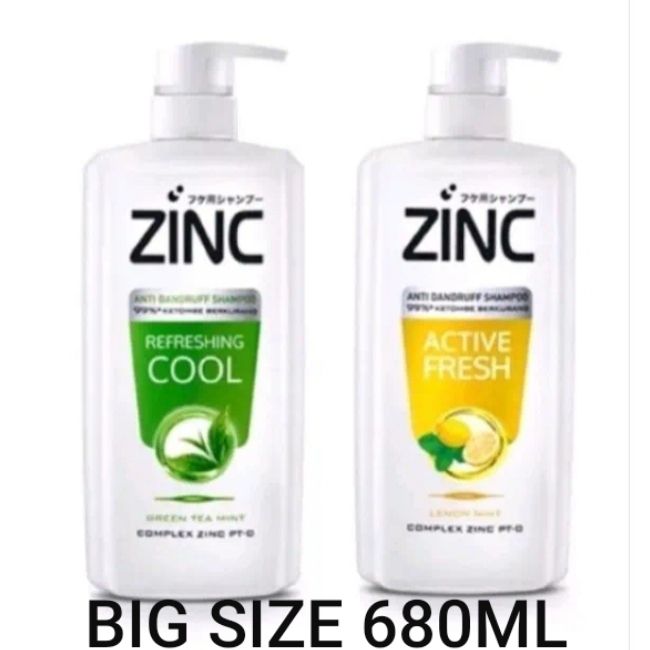 Zinc Shampoo Anti Ketombe 680mL|Shampo Zinc Botol Pump Lemon Active ...