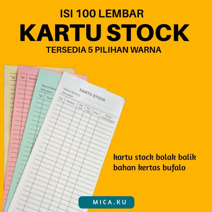 kartu stok barang / obat 1 paket berisi 100 lembar | Lazada Indonesia