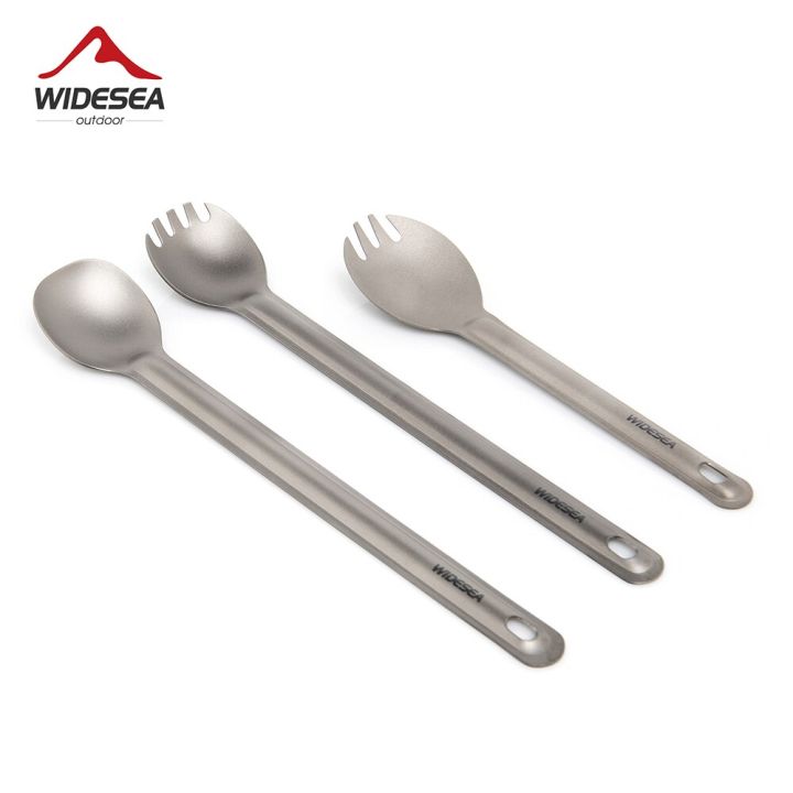 Widesea Camping Titanium Spork Spoon Outdoor Lightweight Fork Tableware Portable Picnic Hiking ...