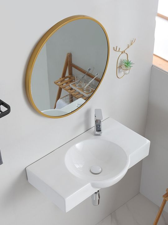 Wall-Mounted Washbasin Ceramic Wall-Hung Basin Large Size Wash Basin ...