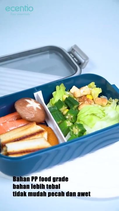 【Buy 2 get 10% off】ecentio Kotak Makan 1 Layer Portable Anti Tumpah Berbahan PP 800ml BPA Free ...