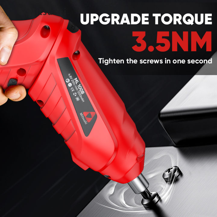 Mitsushi ML100B 4.8V Foldable Li-ion Cordless Screwdriver Tool Kit And ...