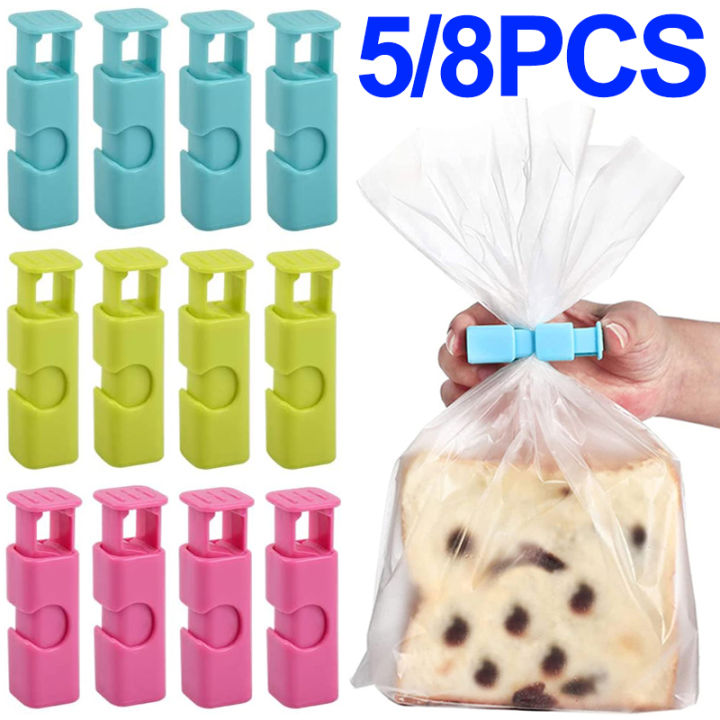 5/8Pcs Food Sealing Bag Clip Reusable Plastic Sealer Clamp Snack Home ...