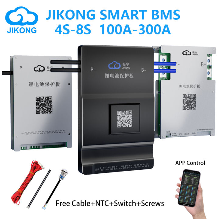 JIKONG JK BMS Smart BMS 4S~24S Heat CAN RS485 BT APP 0.4A~2A Active Balance BMS for LiFePo4 Li ...