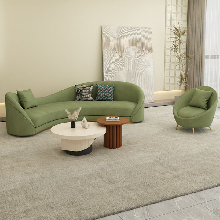 Northern Europe Fabric Curved Sofa Living Room Small Apartment Creative ...