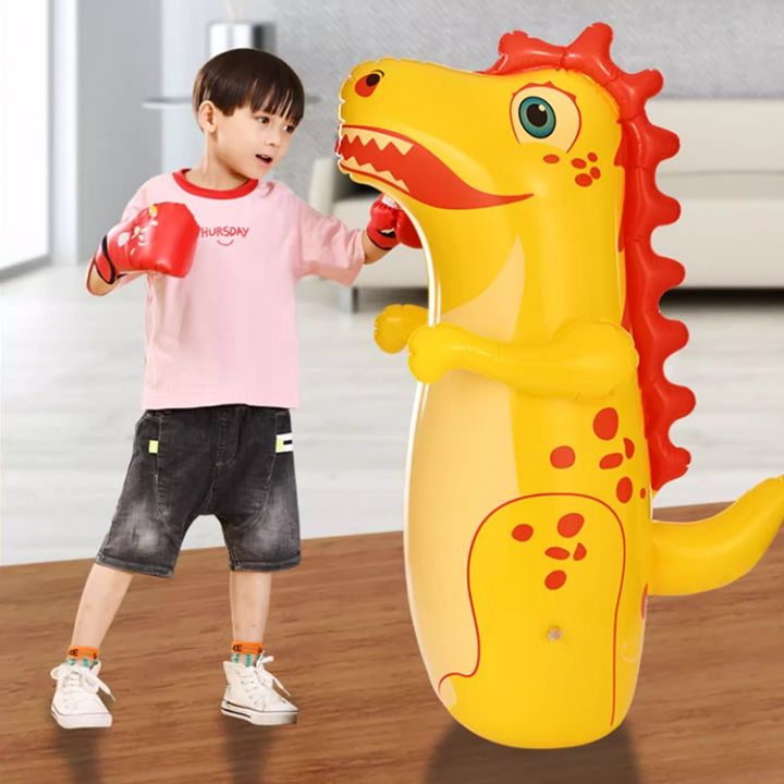 Realistic 3D Dinosaur inflatable tumbler doll queen child baby boxing ...