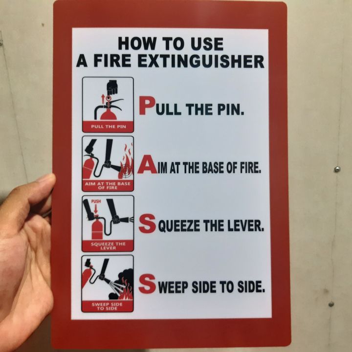 HOW TO USE FIRE EXTINGUISHER SIGNAGE PVC TYPE OR PLASTIC LAMINATED ...
