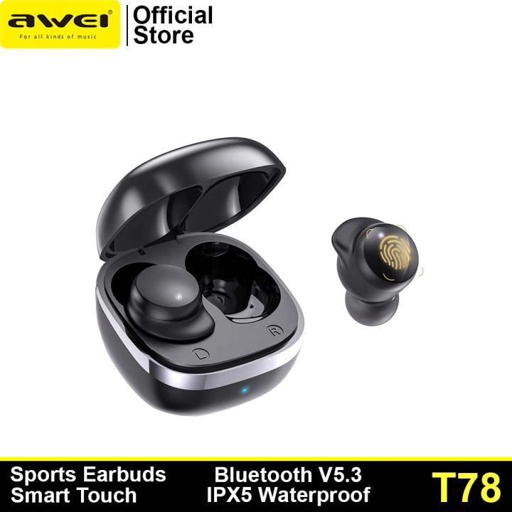 Awei T78 TWS Sports Earbuds Wireless Bluetooth V5.3 with Charging Case ...