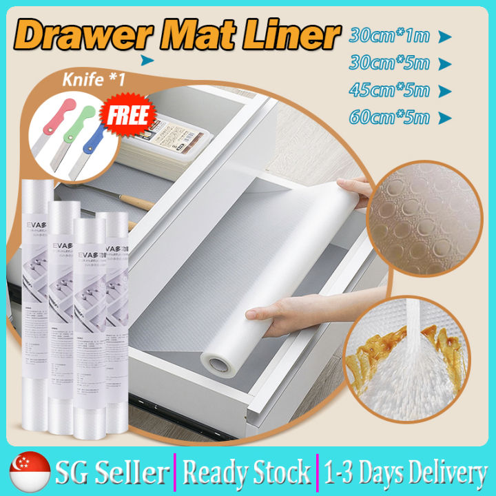 [Ship in 24 Hours] Premium EVA Drawer Mat Non Slip Plastic Shelf Liner ...