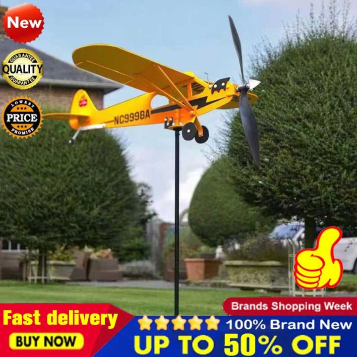 Metal Airplane Weather Vane Outdoor Roof Wind Direction Indicator ...
