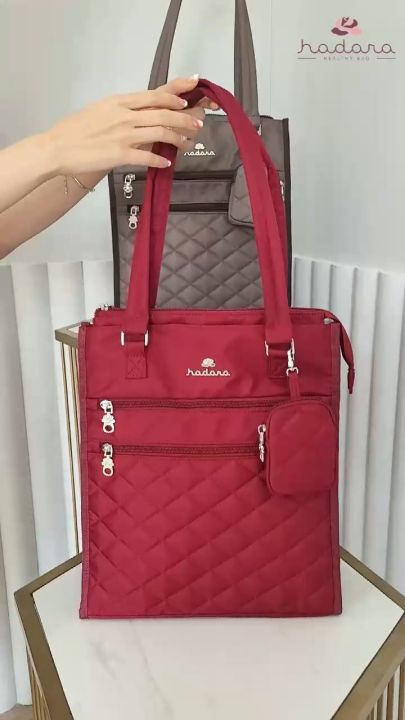 Hadara กระเป๋าสะพายไหล่ รุ่น Ch.176 ไซส์ L แถมฟรีกระเป๋าใบจิ๋ว ใส่ IPad ...