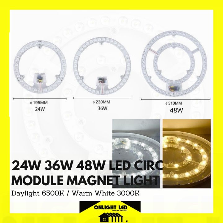 24W 36W 48W Circular Led module magnet Led circular light / Lampu bulat ...