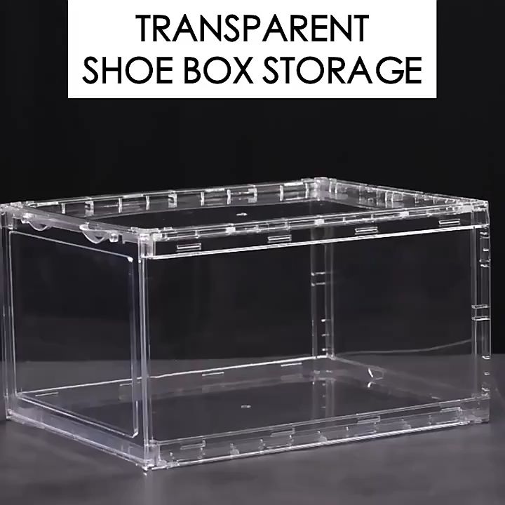 Colorlab 1/2/4/6PCS Acrylic Shoe Box Clear Magnetic Stackable Organizer ...