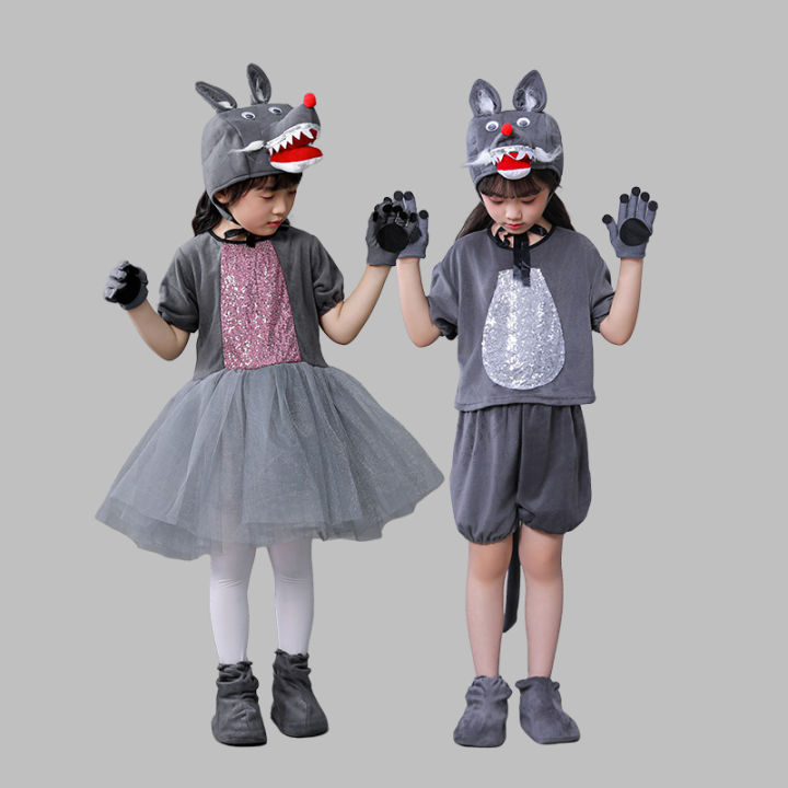 Children's Animal Costume Sheep Wolf Dance Outfit Cartoon Big Grey Wolf ...