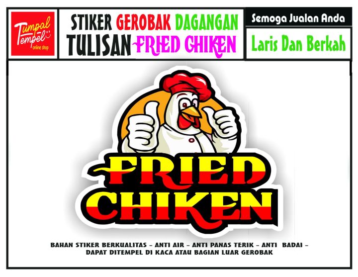 STIKER KACA GEROBAK TULISAN Fried CHIKEN | Lazada Indonesia