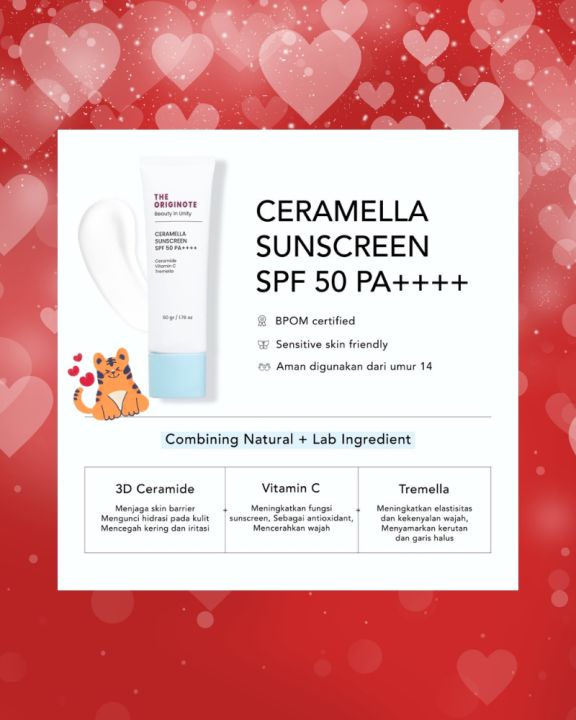 [Cod] THE ORIGINTE ceramide vitamin c sunscreen spf50+++ | Lazada