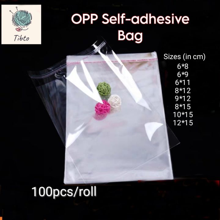 100pcs Clear Transparent OPP Plastic Bag Resealable Self Adhesive Bag ...