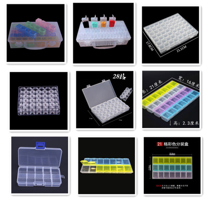 Diamond Painting Tool Box Set 28 Grid 21 Grid Detachable Diamond Multi ...
