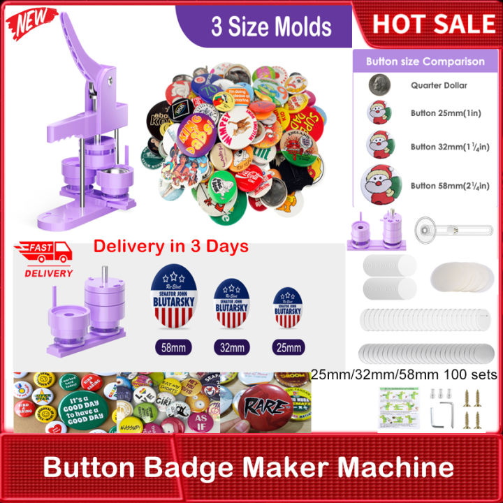 ⭐️【Three-day delivery】⭐️Button Badge Maker Machine, Different size mold ...
