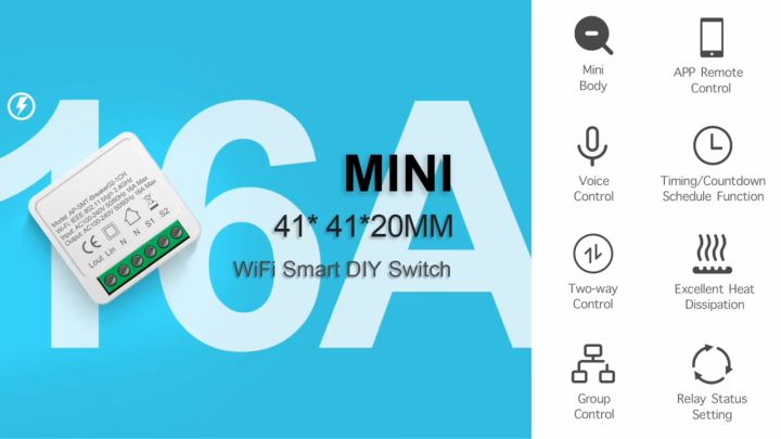 ACOME DIY Smart Switch (MINI) WiFi & Bluetooth App Remote Control Timer ...