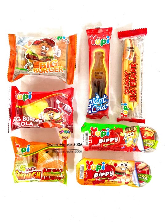 Yupi 士30g Big Gummy Candy Series Burger Giant Cola Sandwich Dippy Pizza ...