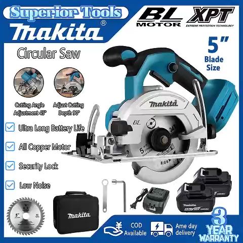 Makita 5 Inch Circular Saw Cordless Wood Plastic Marble Cutter Electric ...
