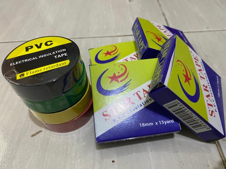 ISOLASI LISTRIK STAR TAPE 18 MM x 15 YARD ISOLASI LISTRIK PVC ISOLASI ...