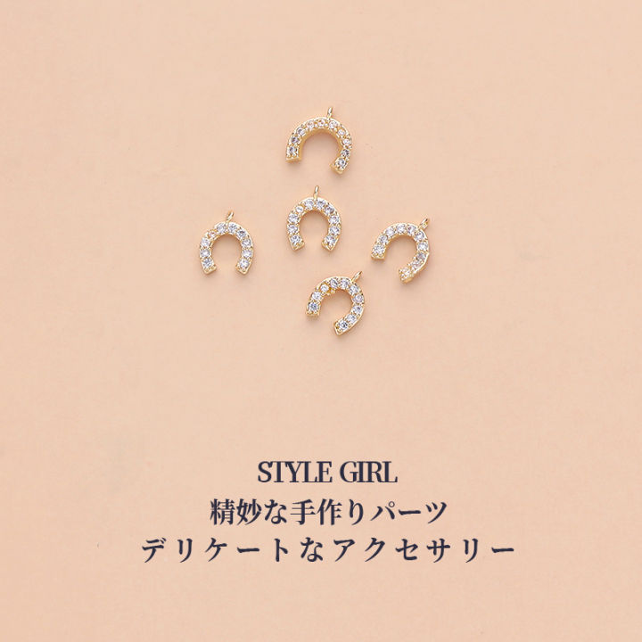 14K หุ้มทองรักษาสีฝังเพชรจี้ห้อยขนาดเล็ก DIY ทำด้วยมือสร้อยข้อมือสร้อยคออุปกรณ์เสริมวัสดุ ...