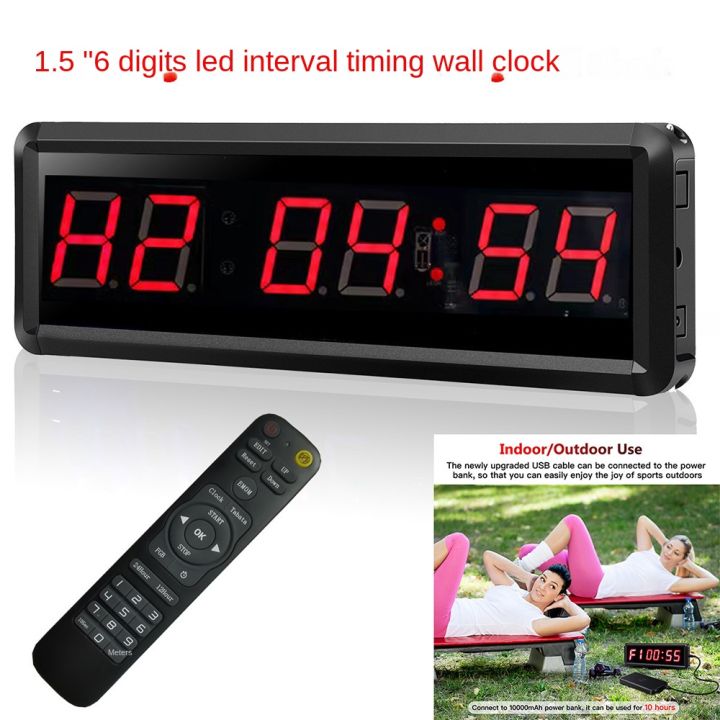 1.5 inch Programmable Remote control LED crossfit timer Interval Timer ...