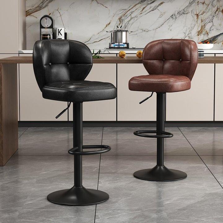 New High Back Bar Stool Home Lift Chair Light Luxury Bar Chair with ...