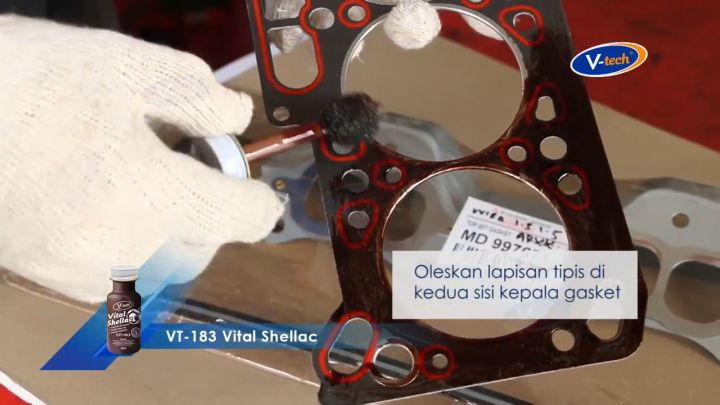 Lem Silinder Head Gasket V-tech VT-183 Vital Shellac VT183 Mirip Gasket ...